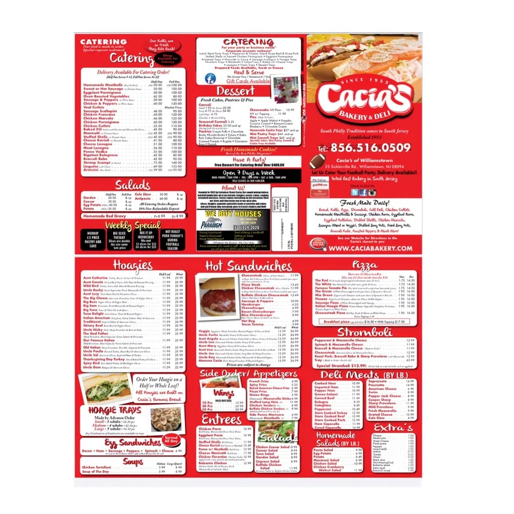 Menu — Cacia's Bakery
