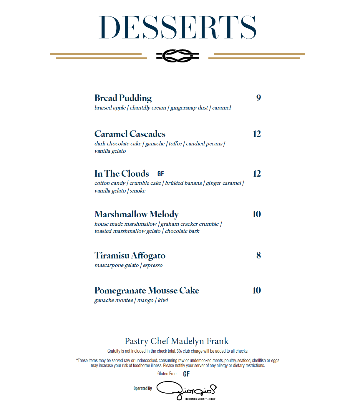 Menu — THE COMMODORE CLUB