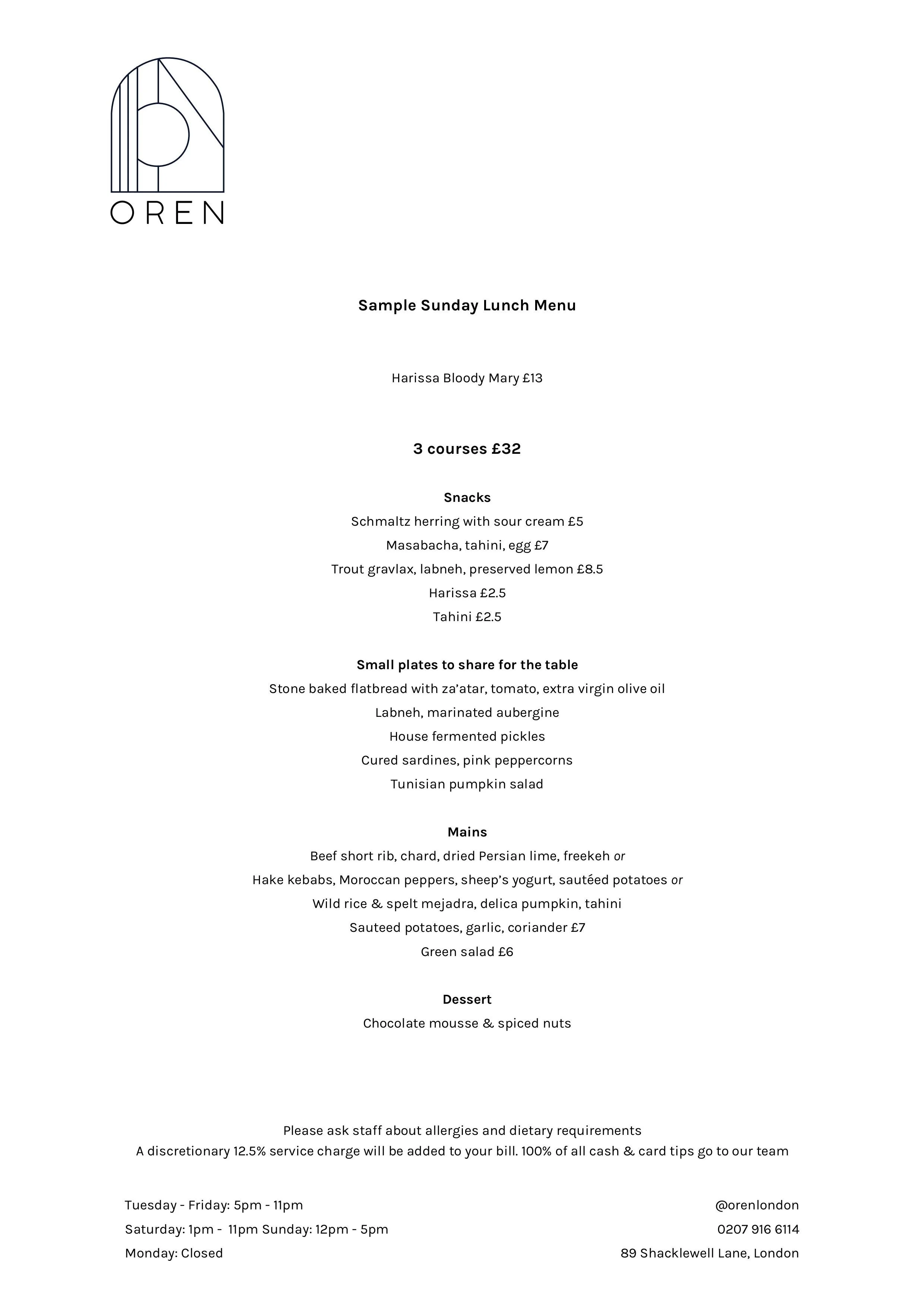 menu — OREN