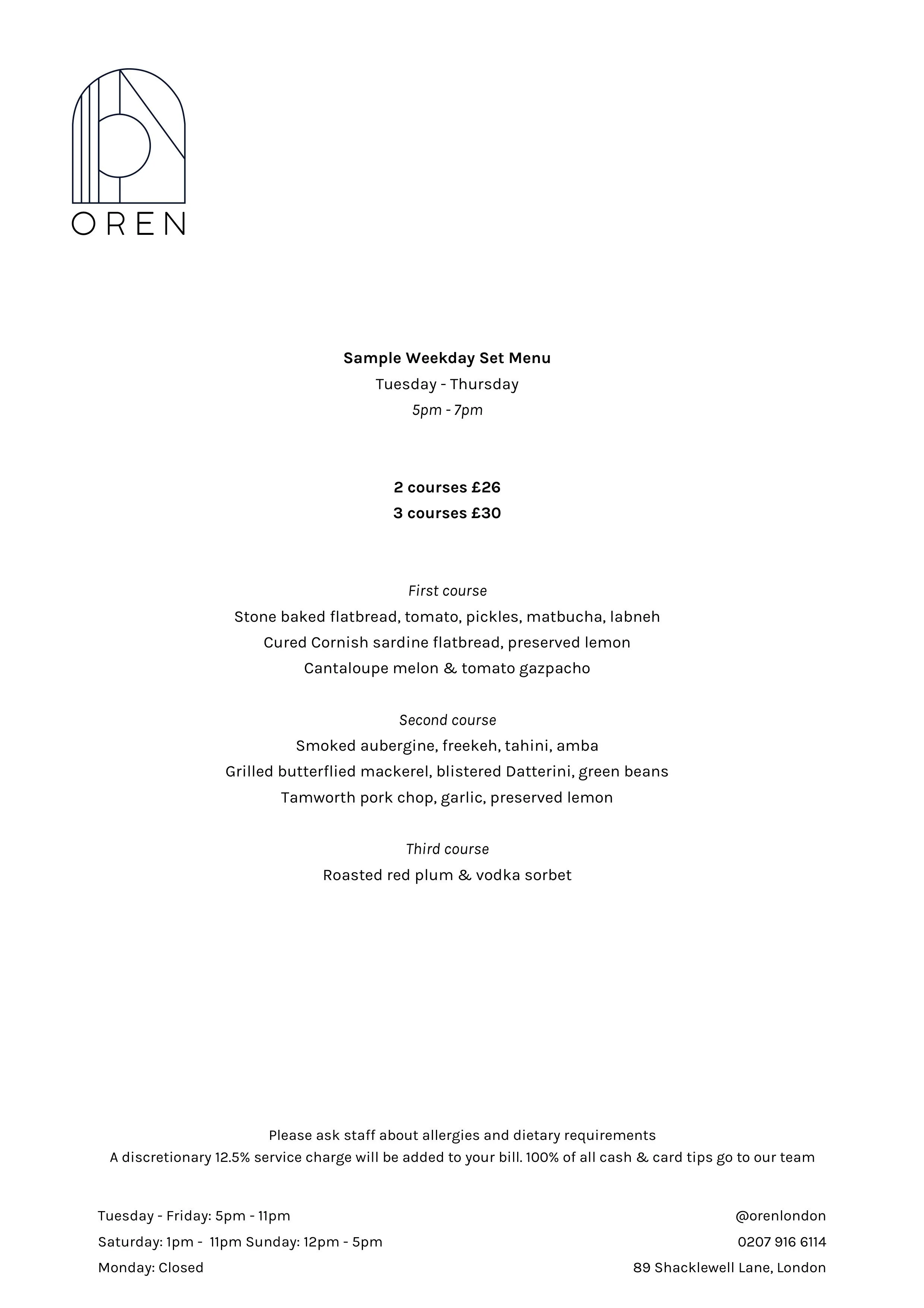 menu — OREN