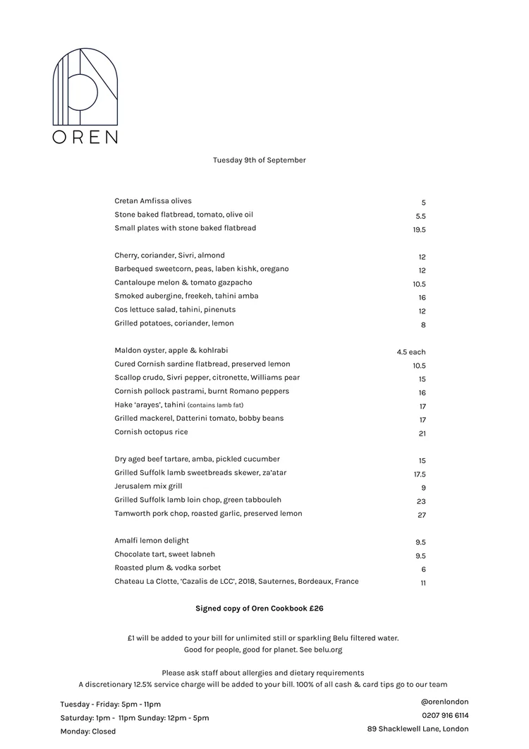 menu — OREN