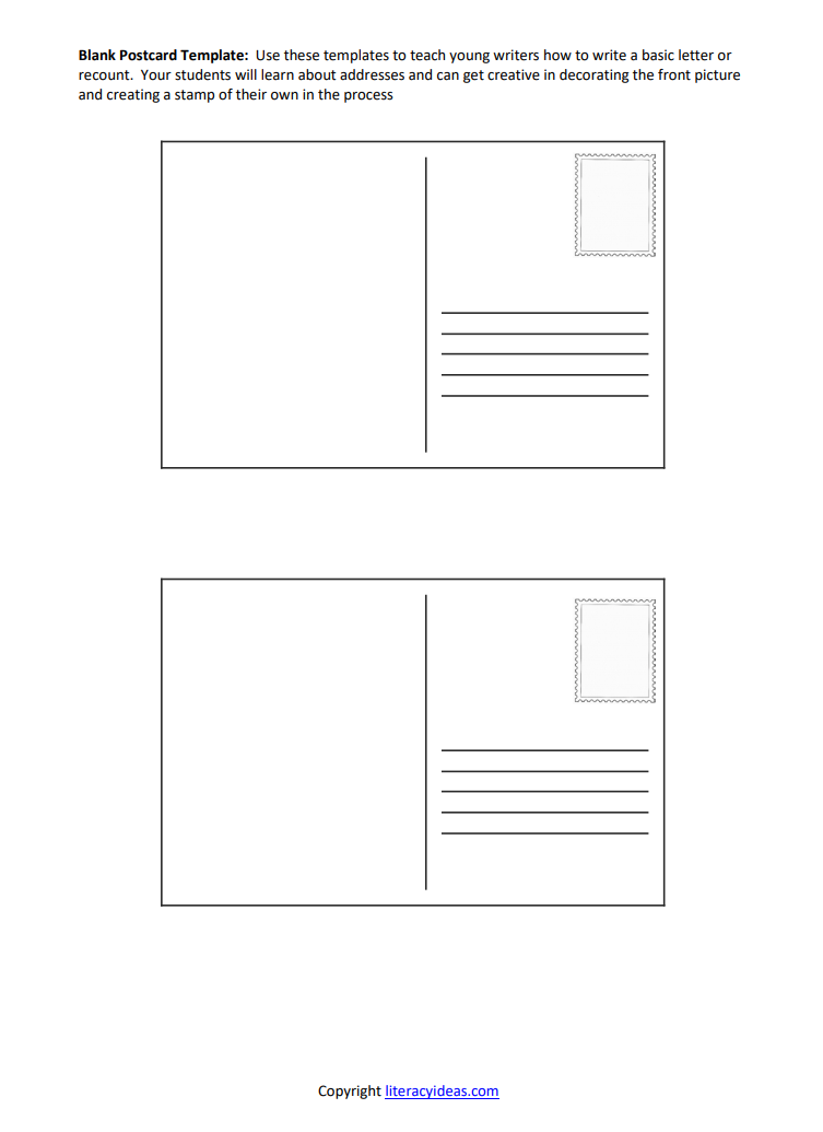 POSTCARD TEMPLATE( FREEBIE ) — Innovative Teaching Ideas