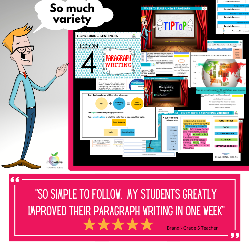 Paragraph Writing Unit | Thesis Statements | Topic & Content Sentence ...