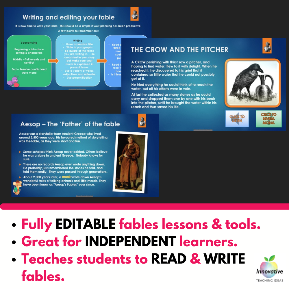 Aesop's Fable Unit | Meaning | Moral | Message | Literacy | Distance ...