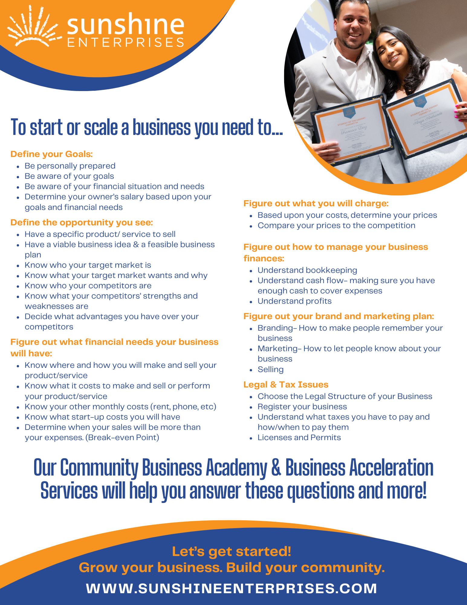 Learn how to apply for one of our programs. — Sunshine Enterprises