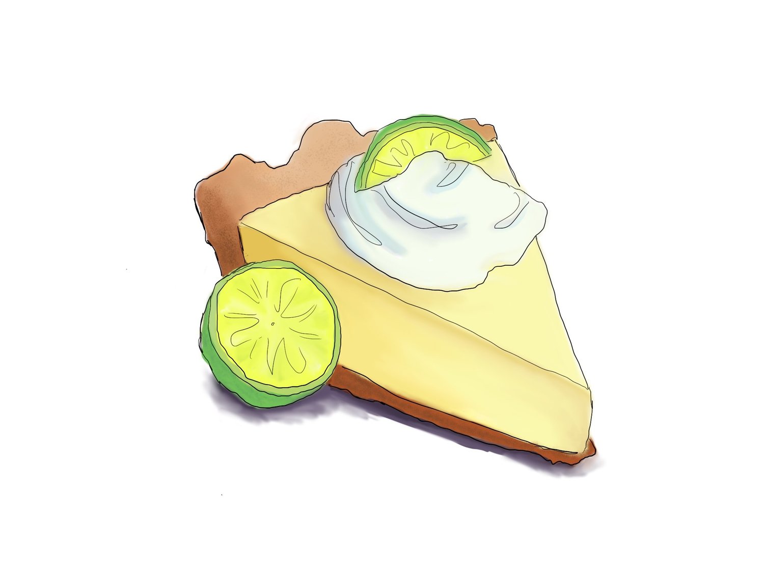 Key Lime Pie Slice Clipart