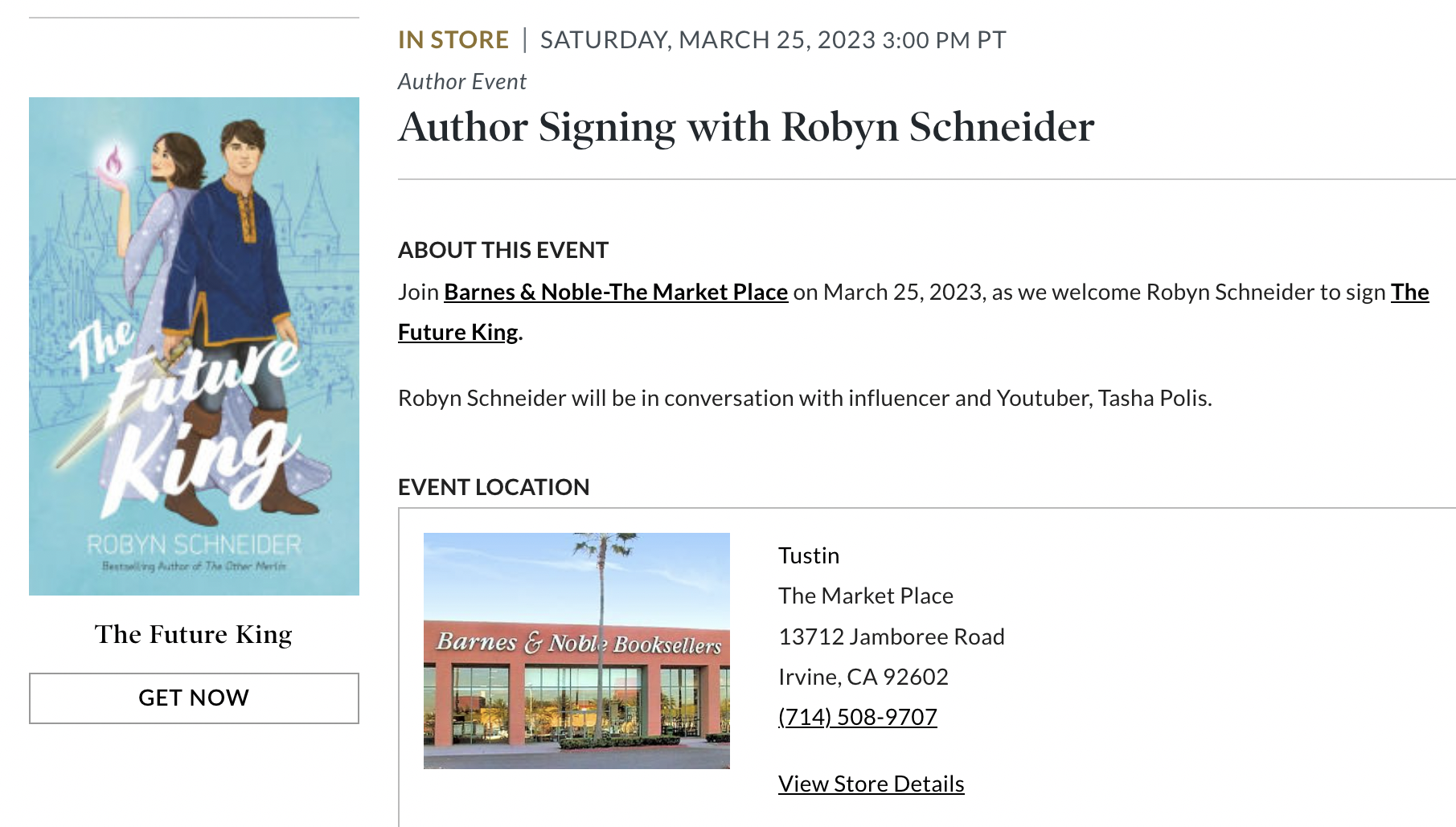Events — Robyn Schneider