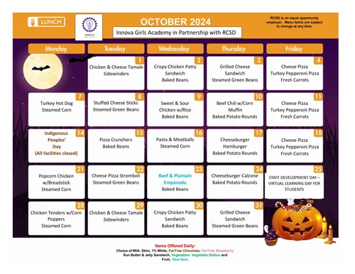 Menus — Innova Girls Academy