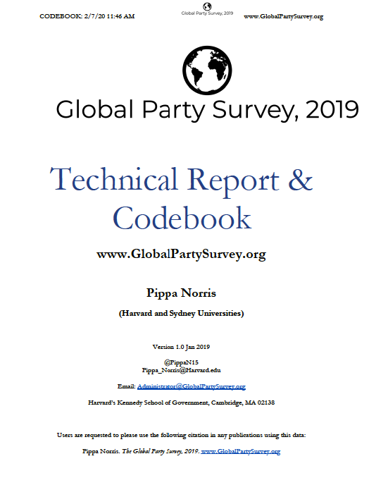 Codebook — Global Party Survey