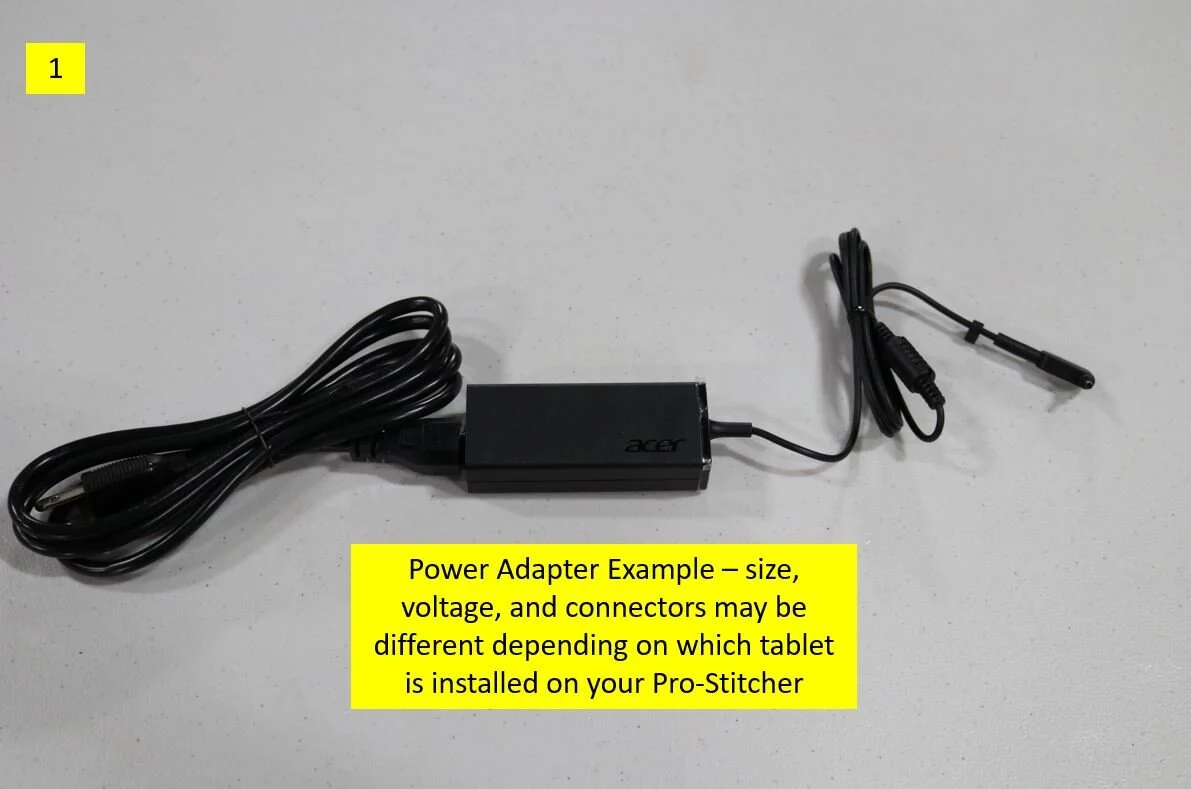 Got a Pro-Stitcher? Keep the tablet power adapter where you can find it ...