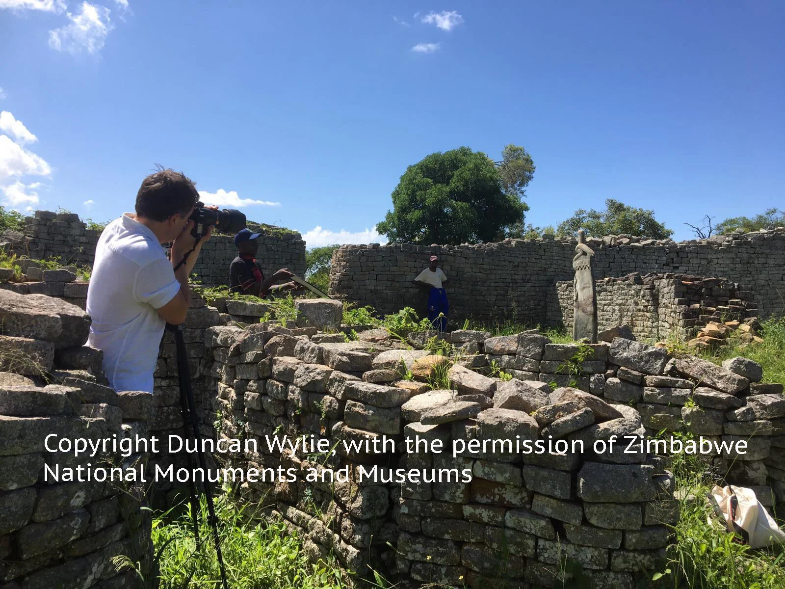The 12th Century Zimbabwe Bird stone sculptures back in the ruins of ...