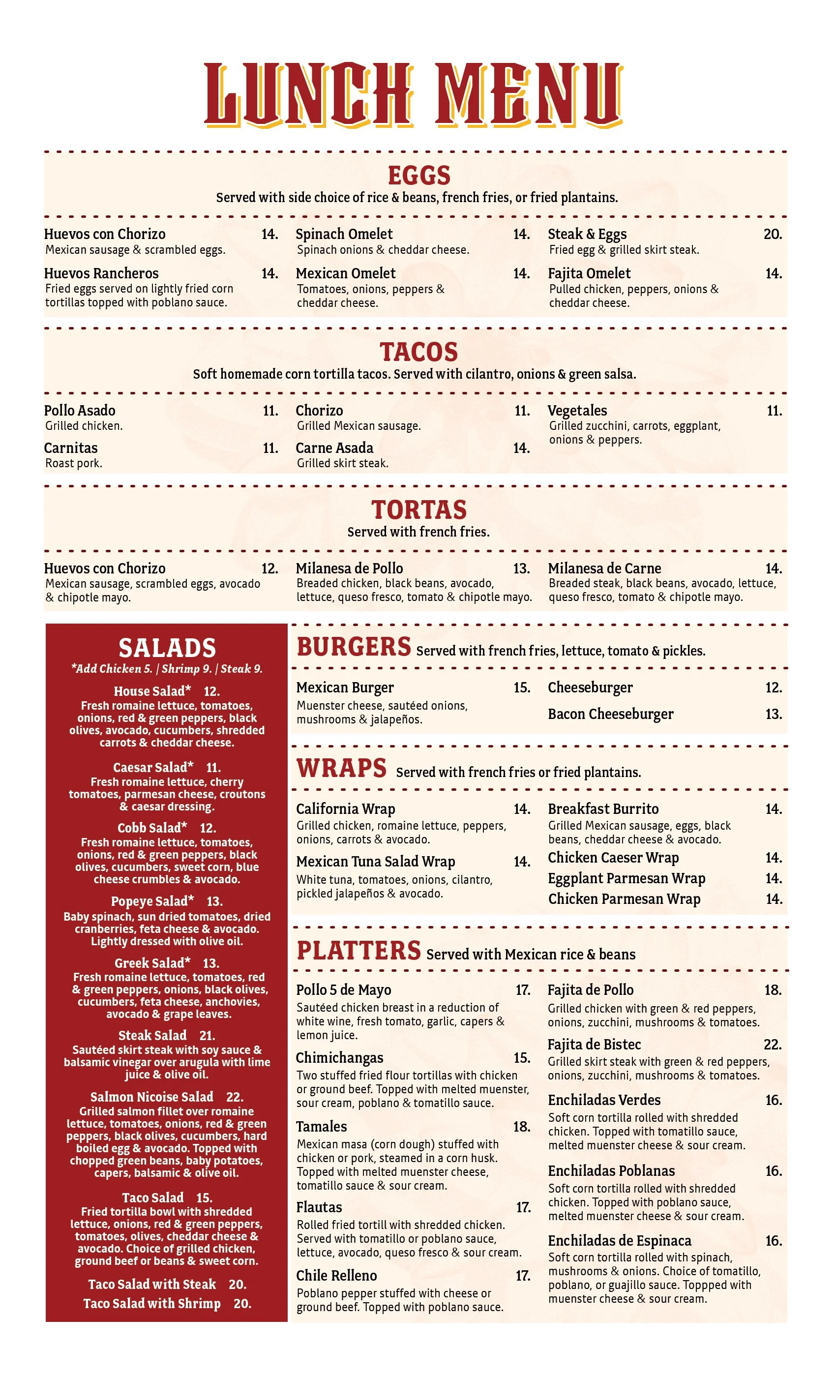 Lunch (11am-3pm) — Gabys Rhinebeck