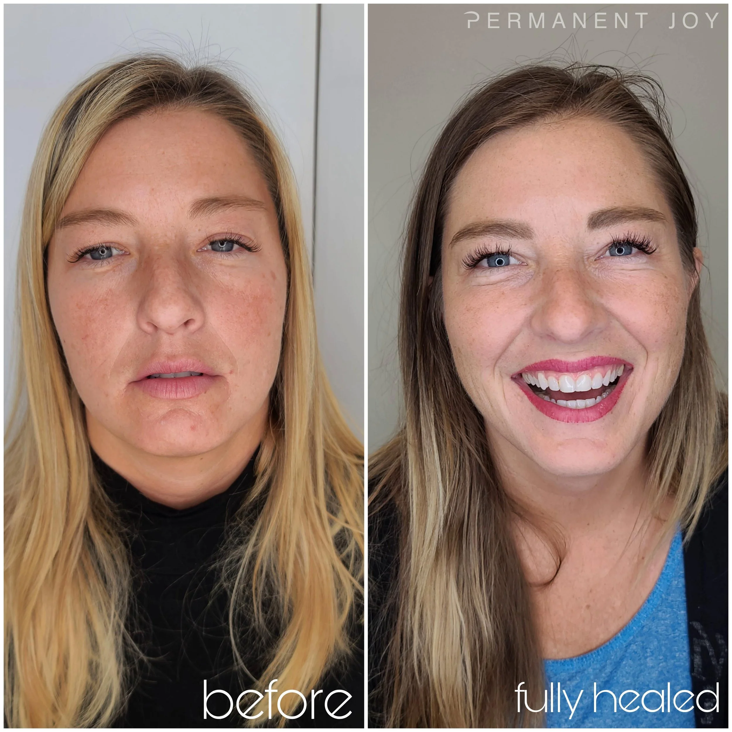 Before and after permanent makeup Seattle healed results — Permanent Joy