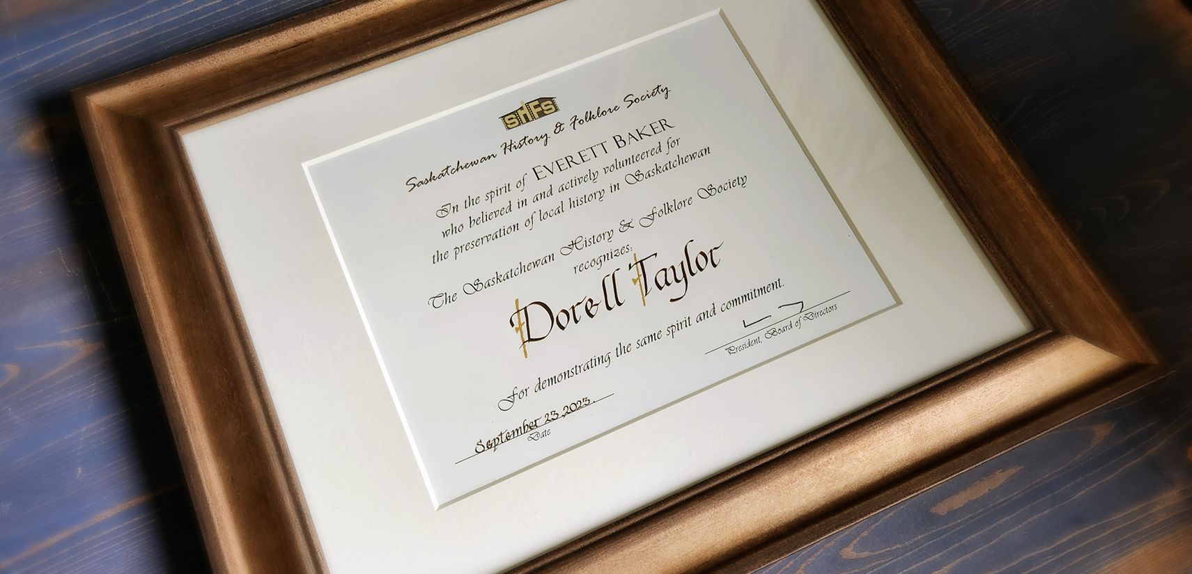 Everett Baker Award for Saskatchewan Heritage — Saskatchewan History & Folklore Society