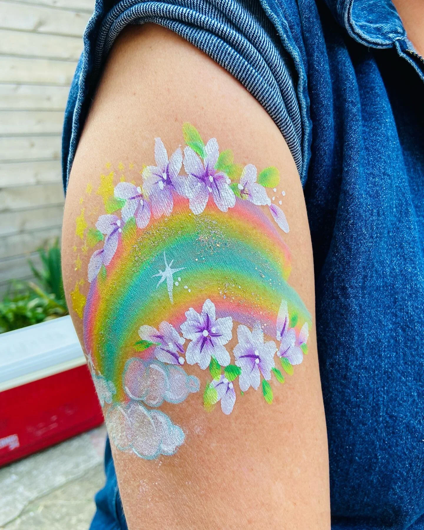 Flower Face Painting Arm