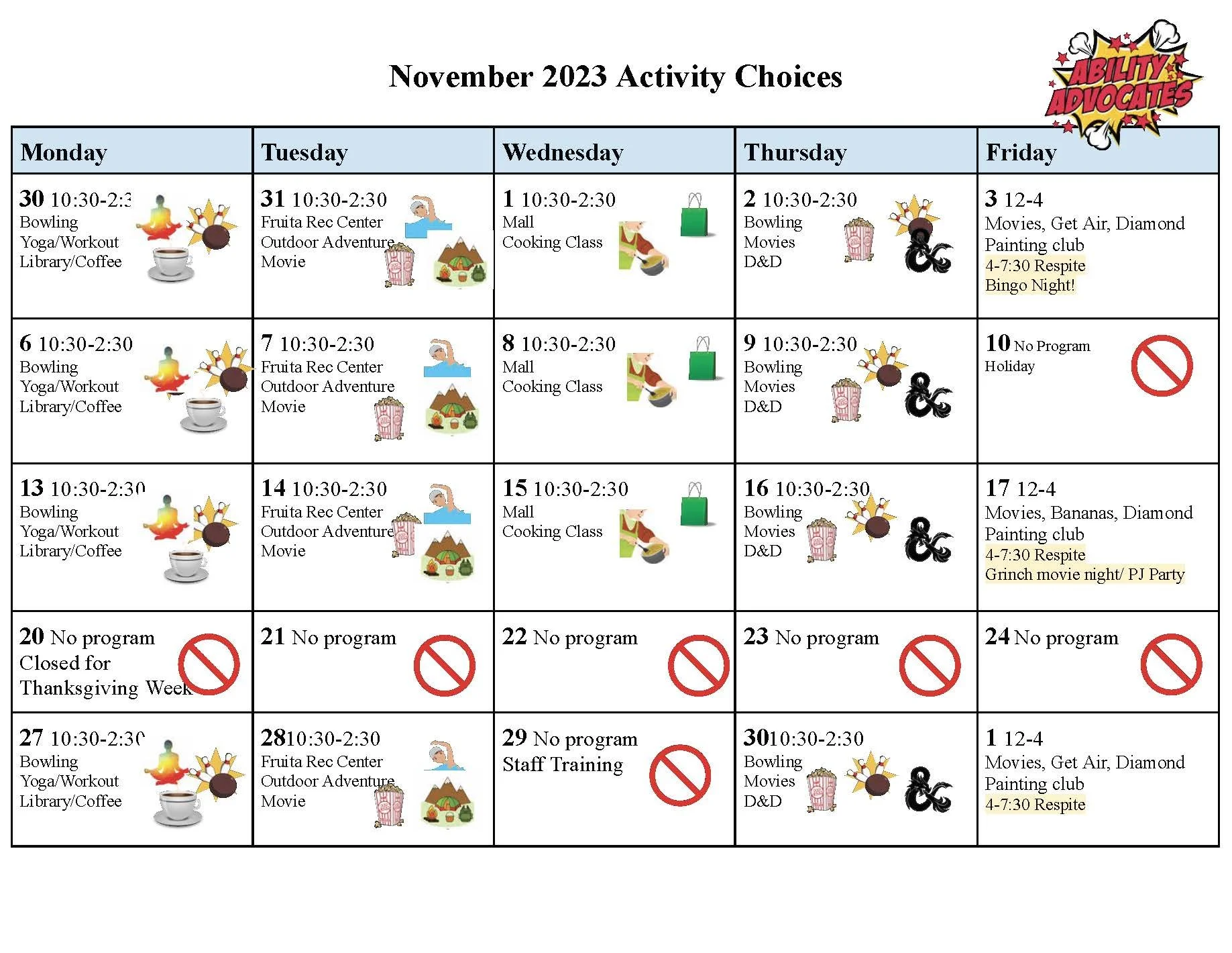 Calendar — Ability Advocates