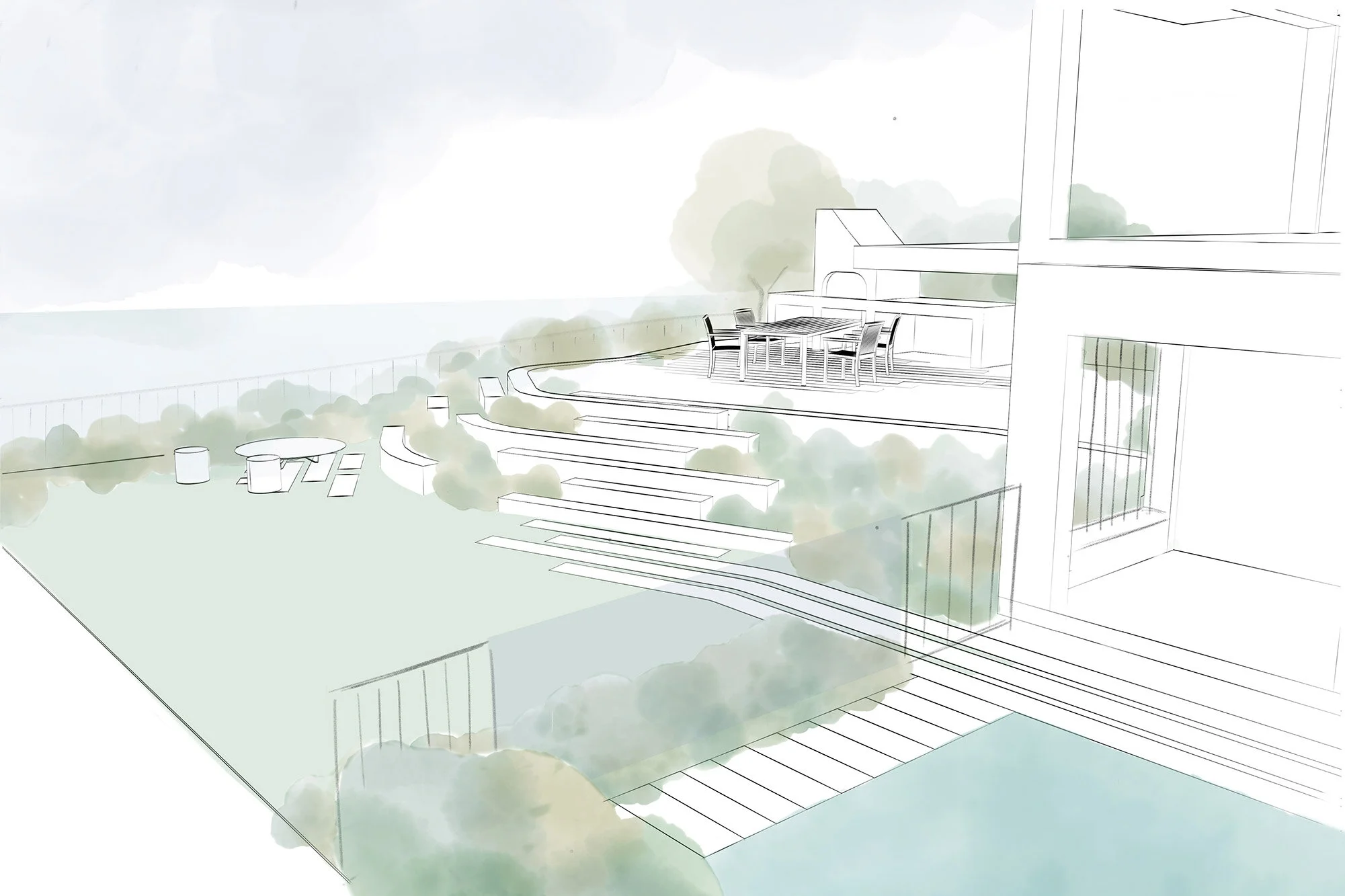 Landscape Architecture Perspective Drawings