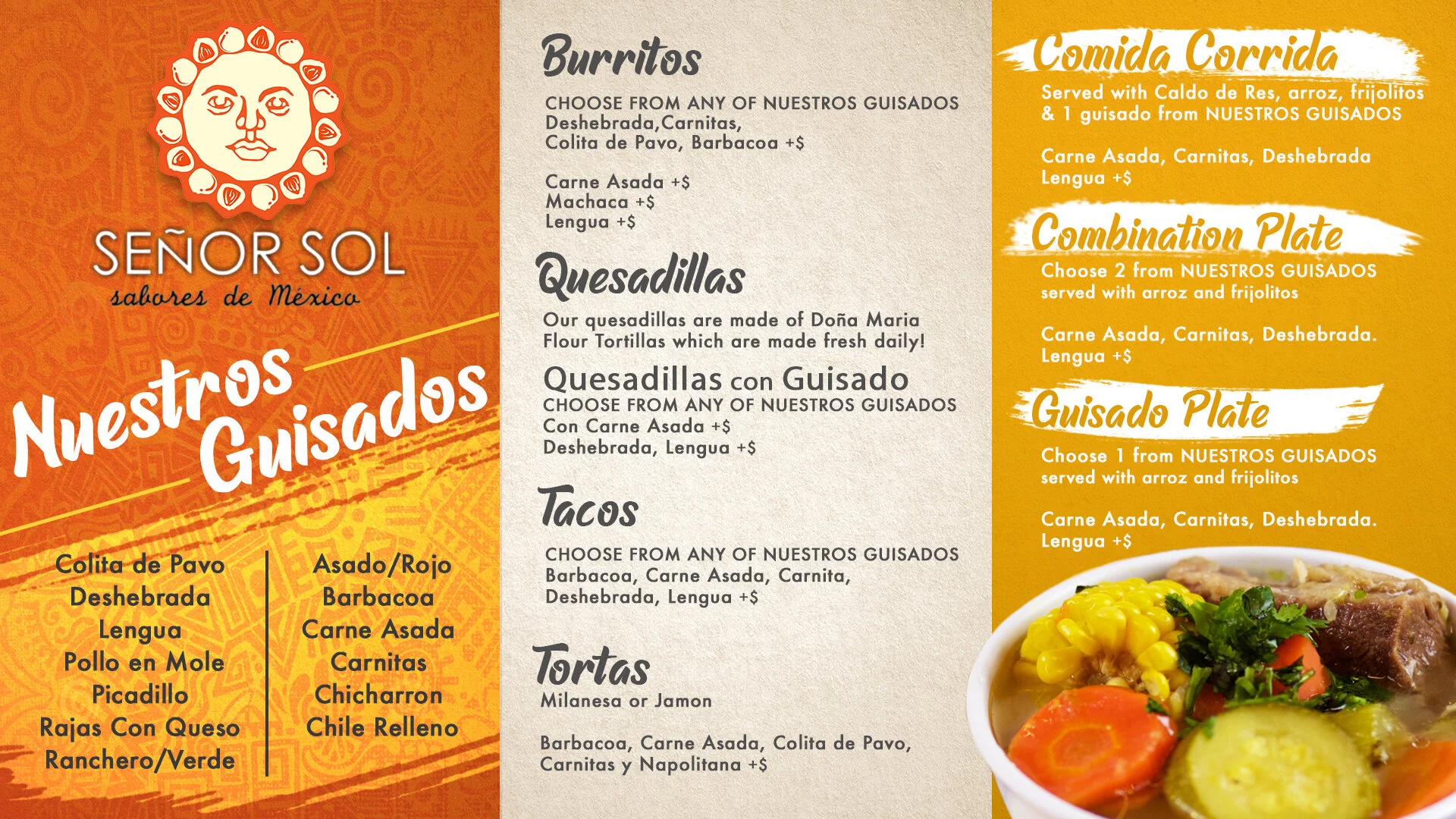 Menu — Señor Sol