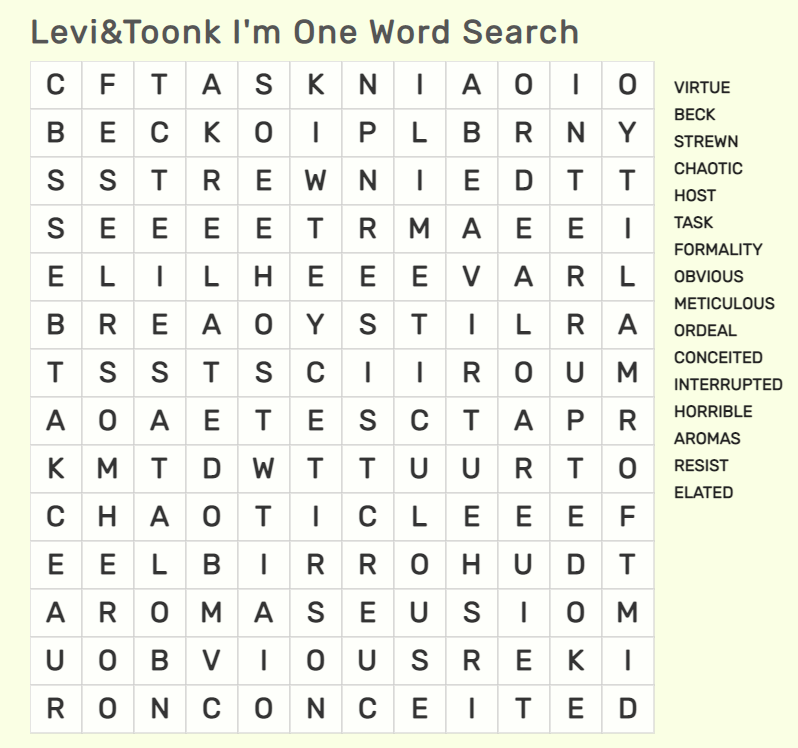 Word Search: I'm One — Levi&Toonk