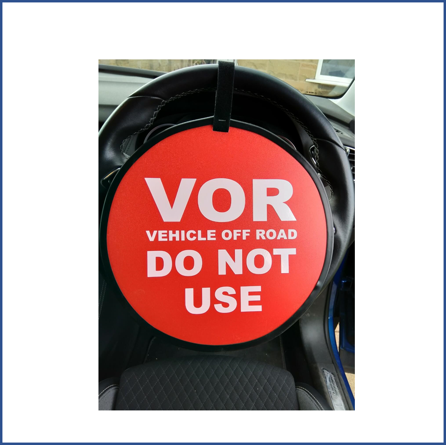 Vehicle Steering Wheel safety messages for all vehicle types. Two size ...