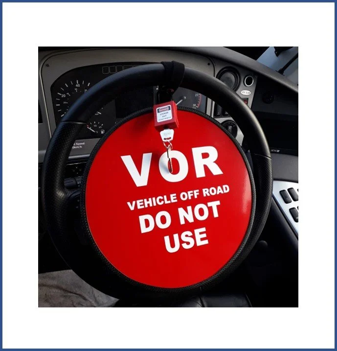 Vehicle Steering Wheel safety messages for all vehicle types. Two size ...