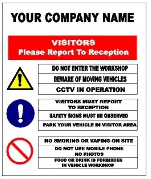 VISITOR SIGN — MGS Products Ltd