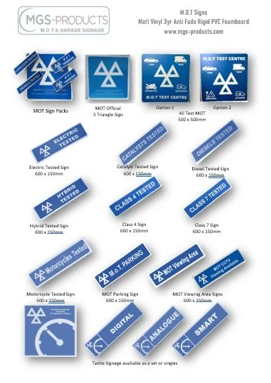 MOT & Garage Signage