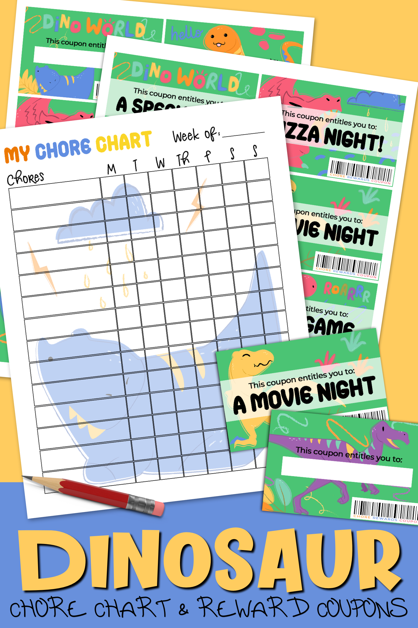 FREE Dinosaur Chore Chart Printable for Kids — xoxoerinsmith.com