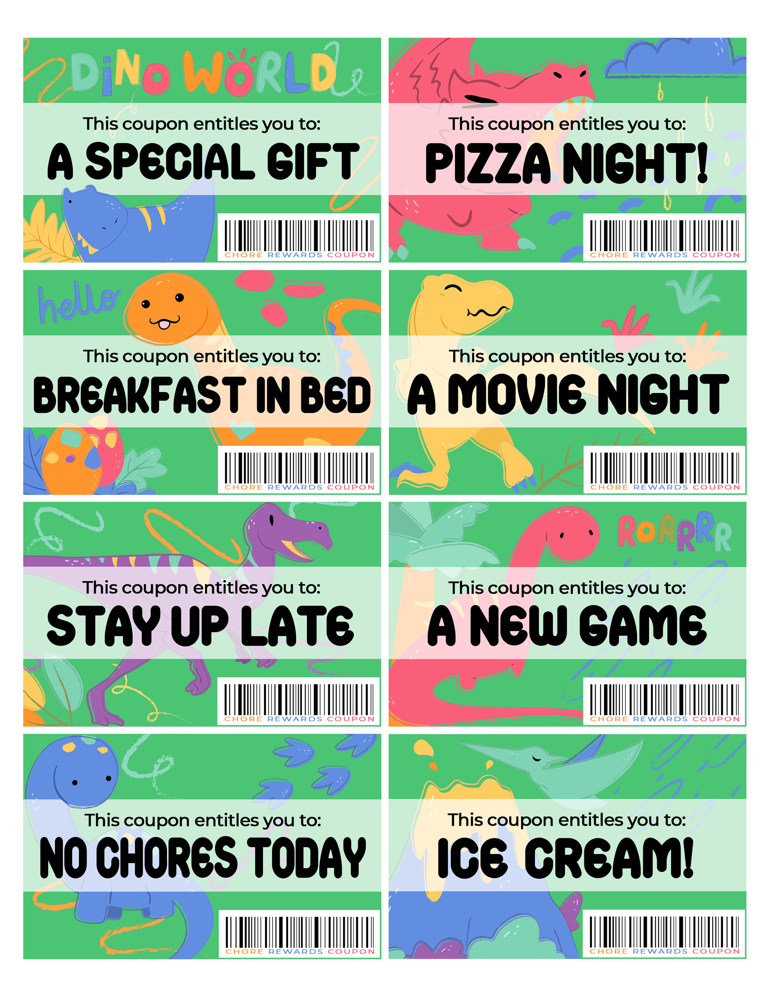 Dinosaur Chore Chart and Reward Printable Free Templates ...