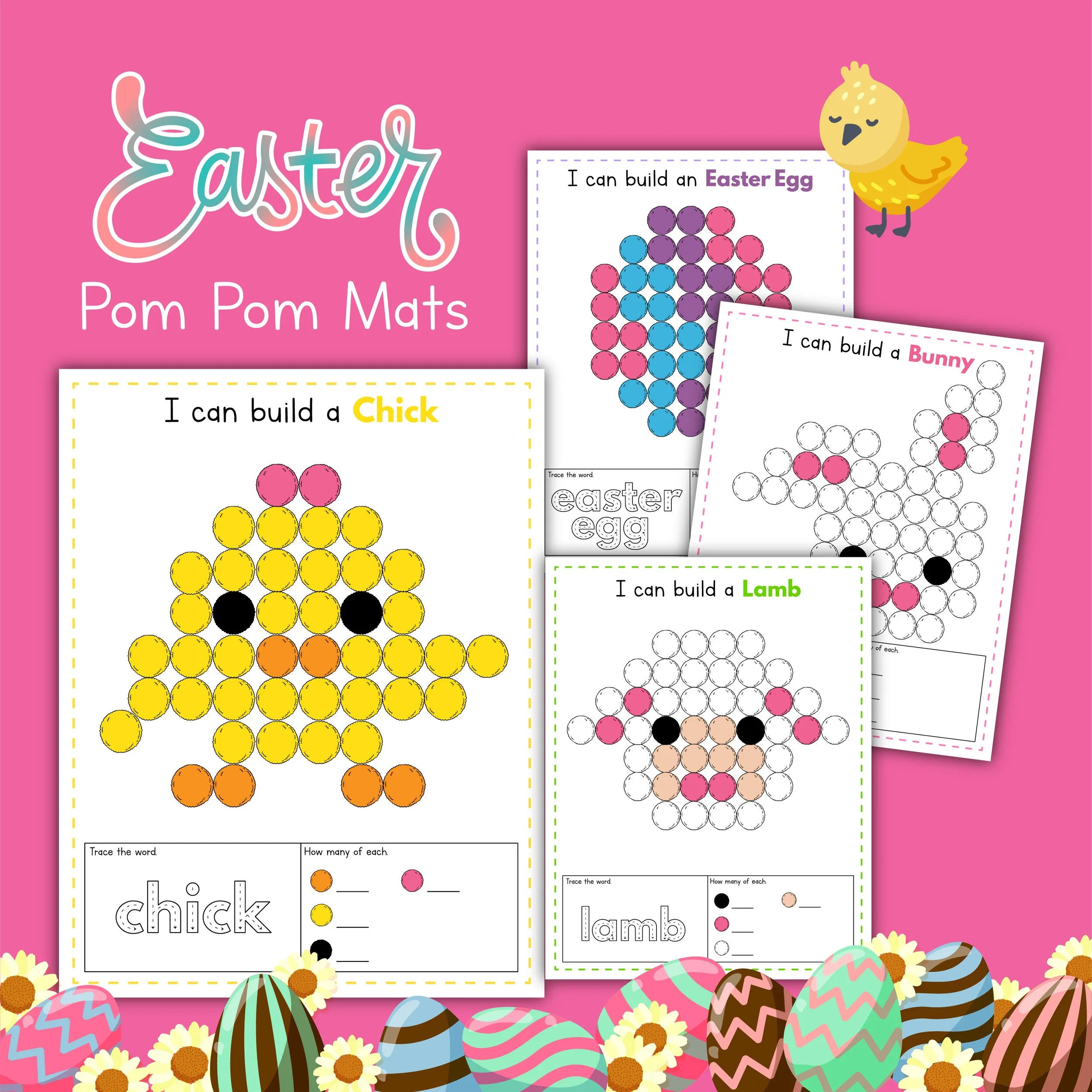 Easter Pom Pom FREE Activity Sheets — xoxoerinsmith.com