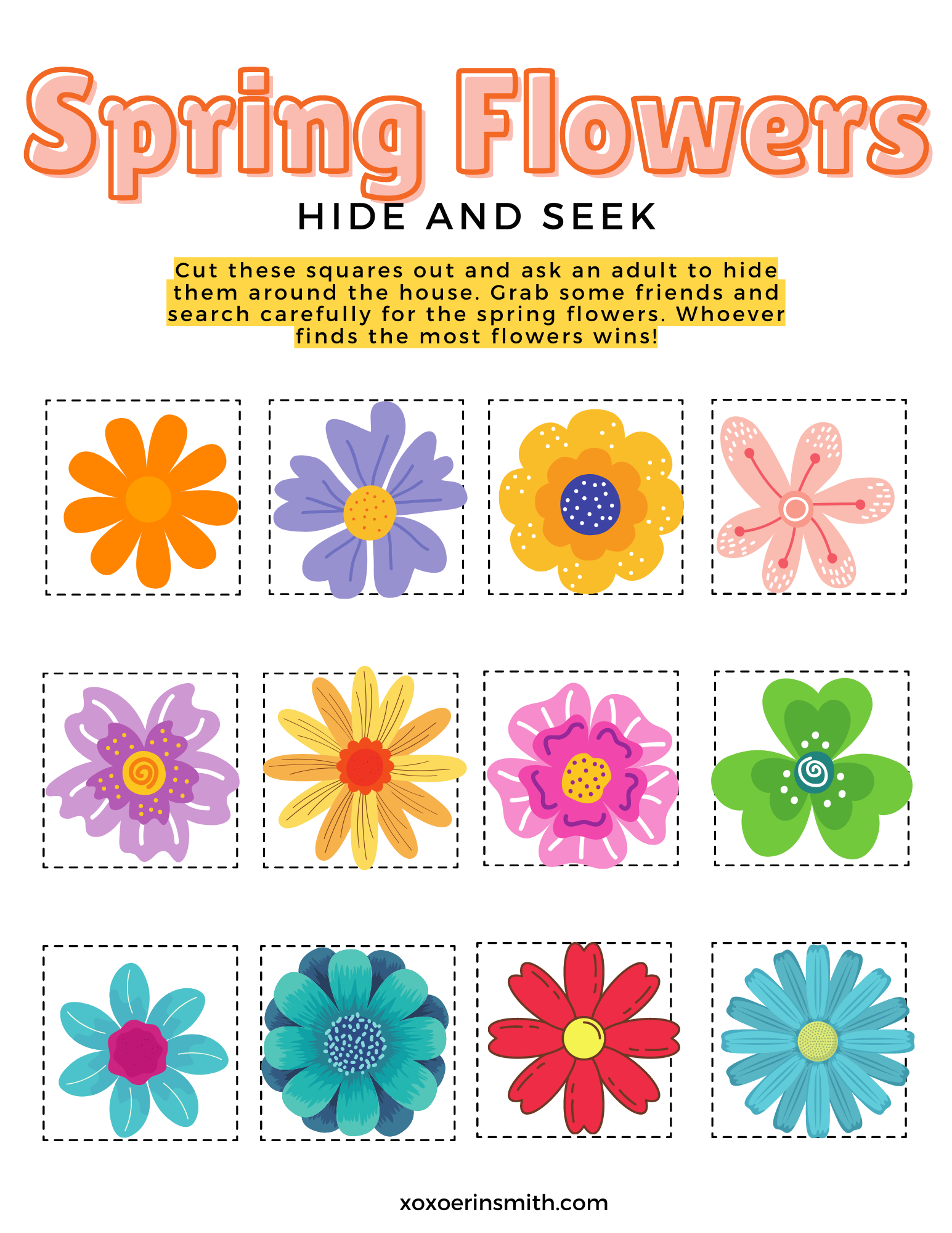 Spring Flowers Hide and Seek Game — xoxoerinsmith.com