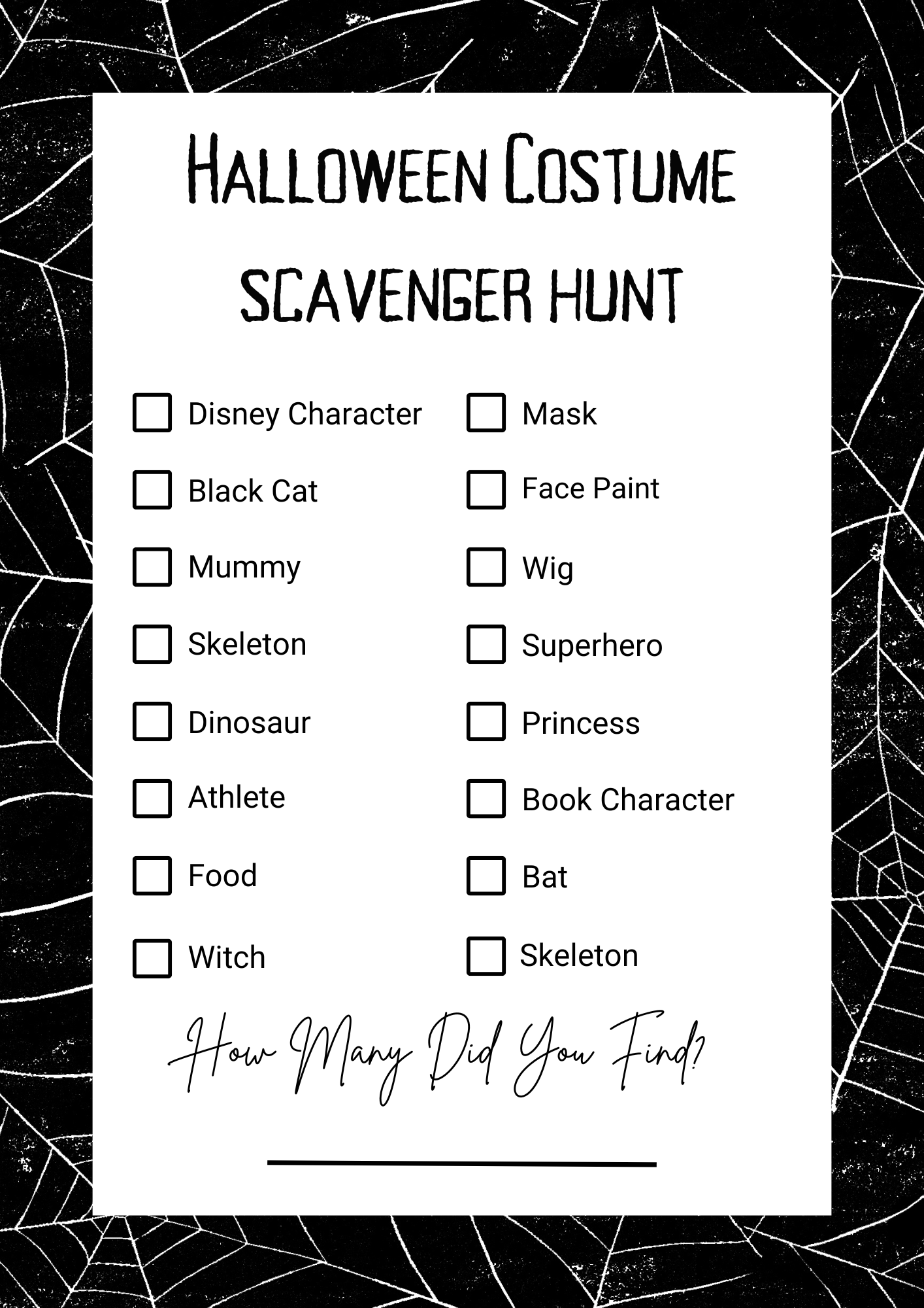 FREE Halloween Scavenger Hunt Printable for Kids — xoxoerinsmith.com