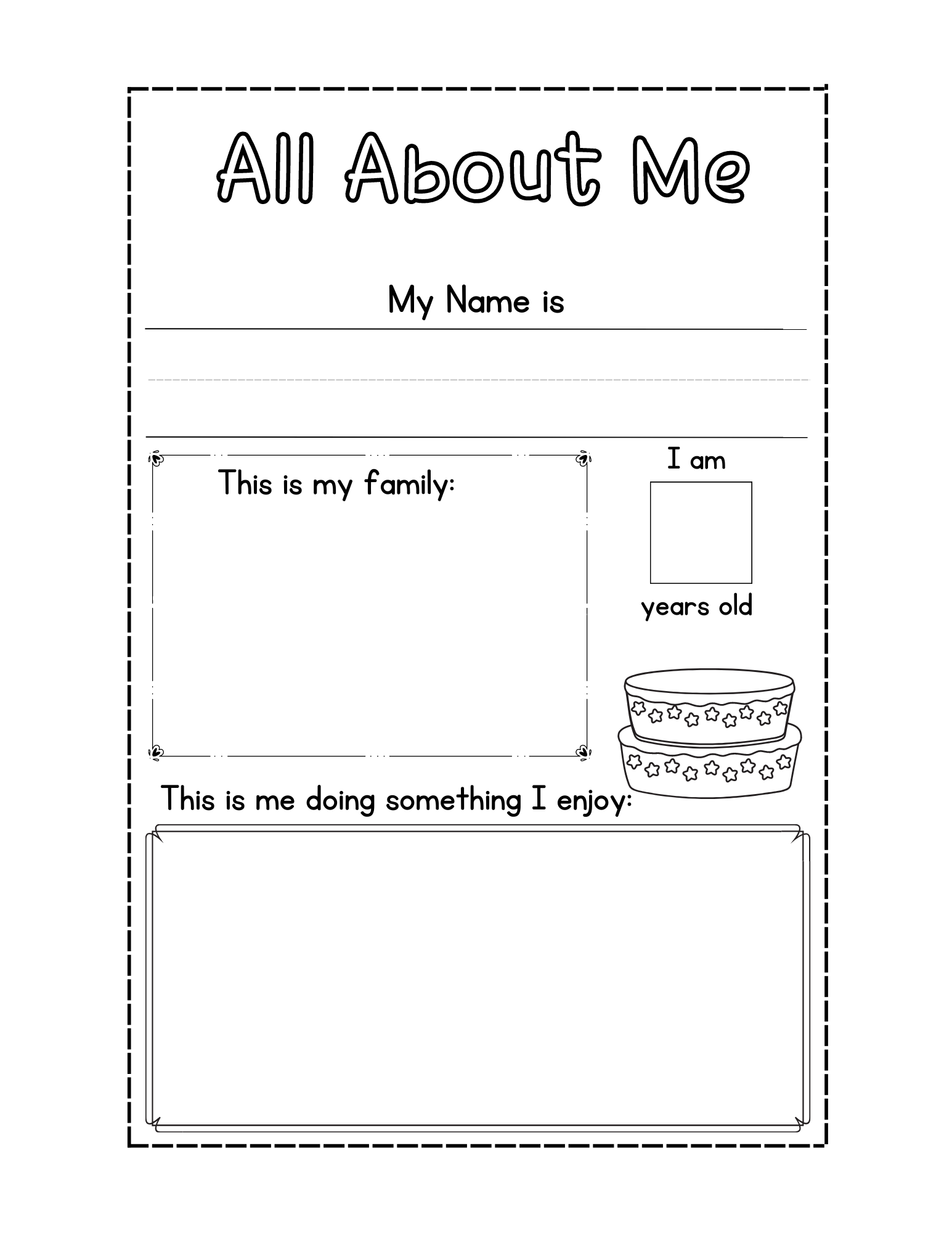 All About Me First Day of School FREE Worksheets — xoxoerinsmith.com