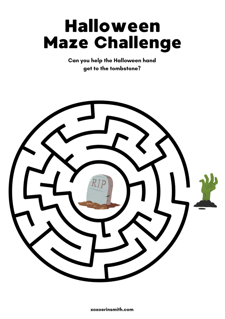 Printable Halloween Maze Printable Worksheets for Kids — xoxoerinsmith.com