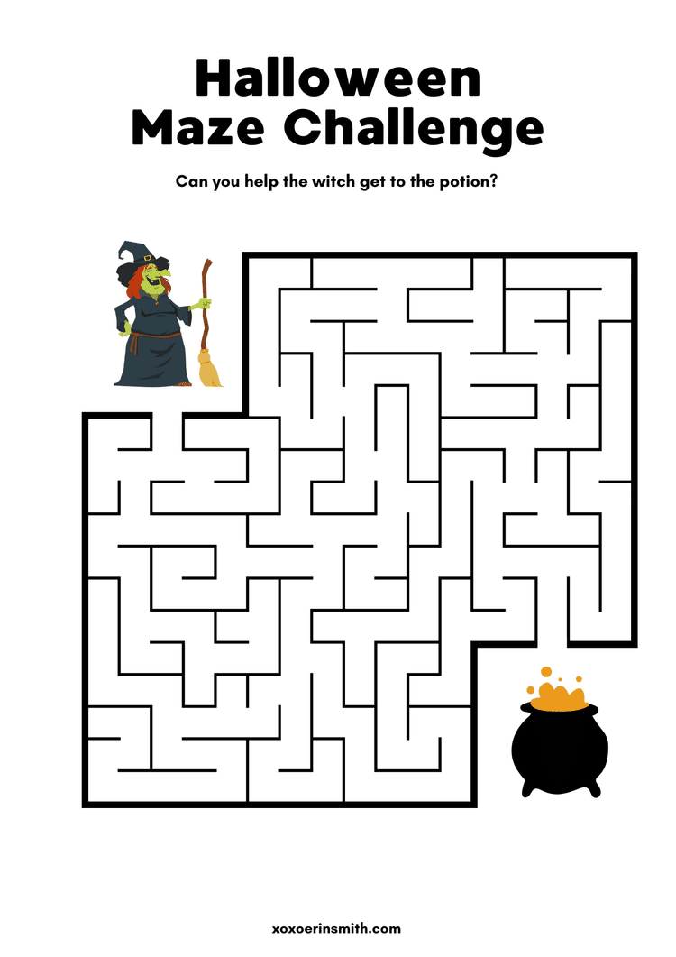 Printable Halloween Maze Printable Worksheets for Kids — xoxoerinsmith.com