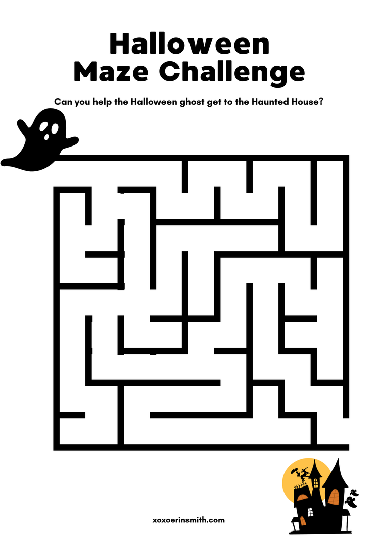 Printable Halloween Maze Printable Worksheets for Kids — xoxoerinsmith.com