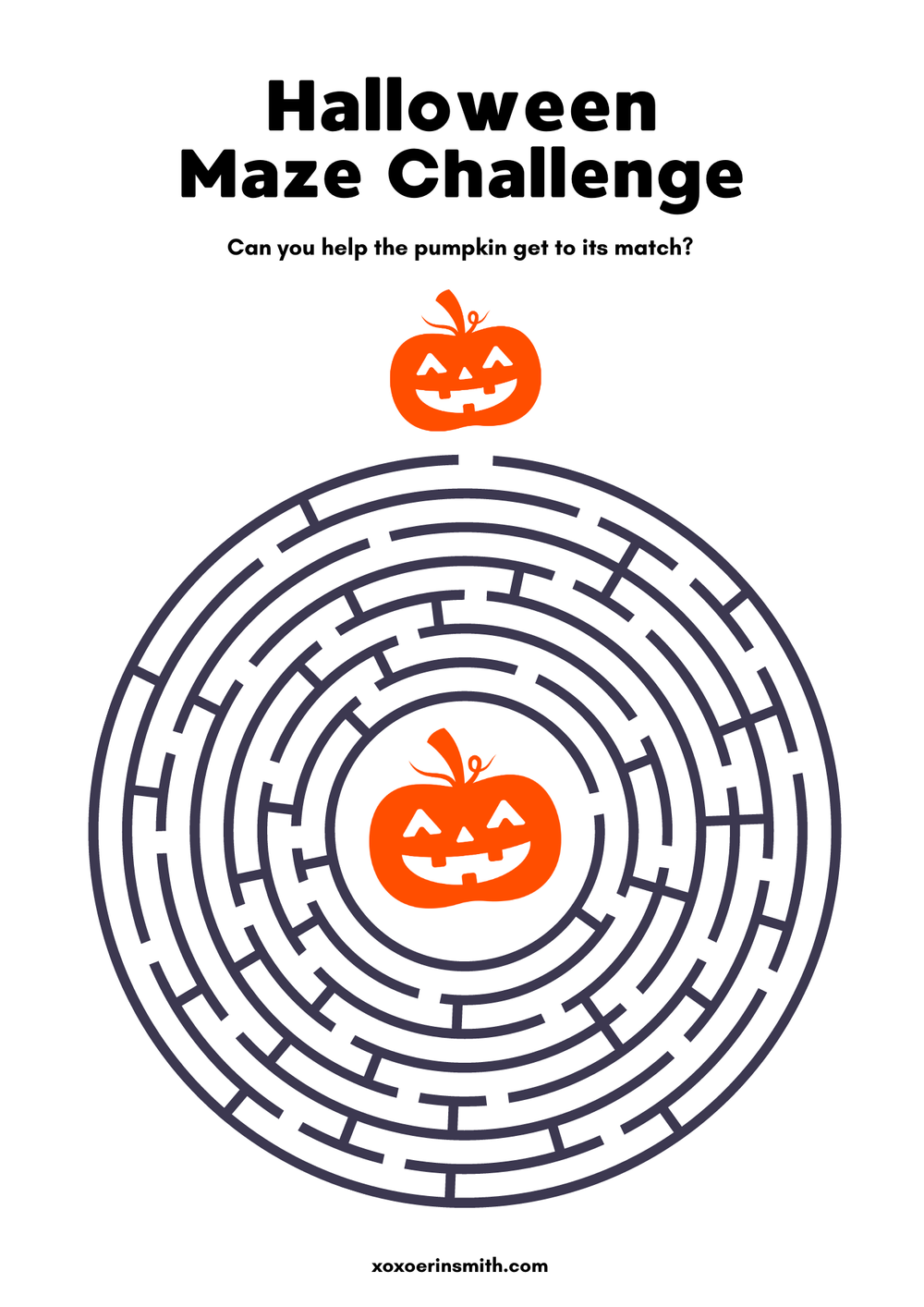 Printable Halloween Maze Printable Worksheets for Kids — xoxoerinsmith.com