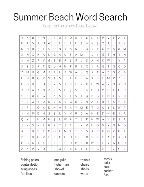 Free, Fun and Easy Summer Word Search Printables for Kids ...