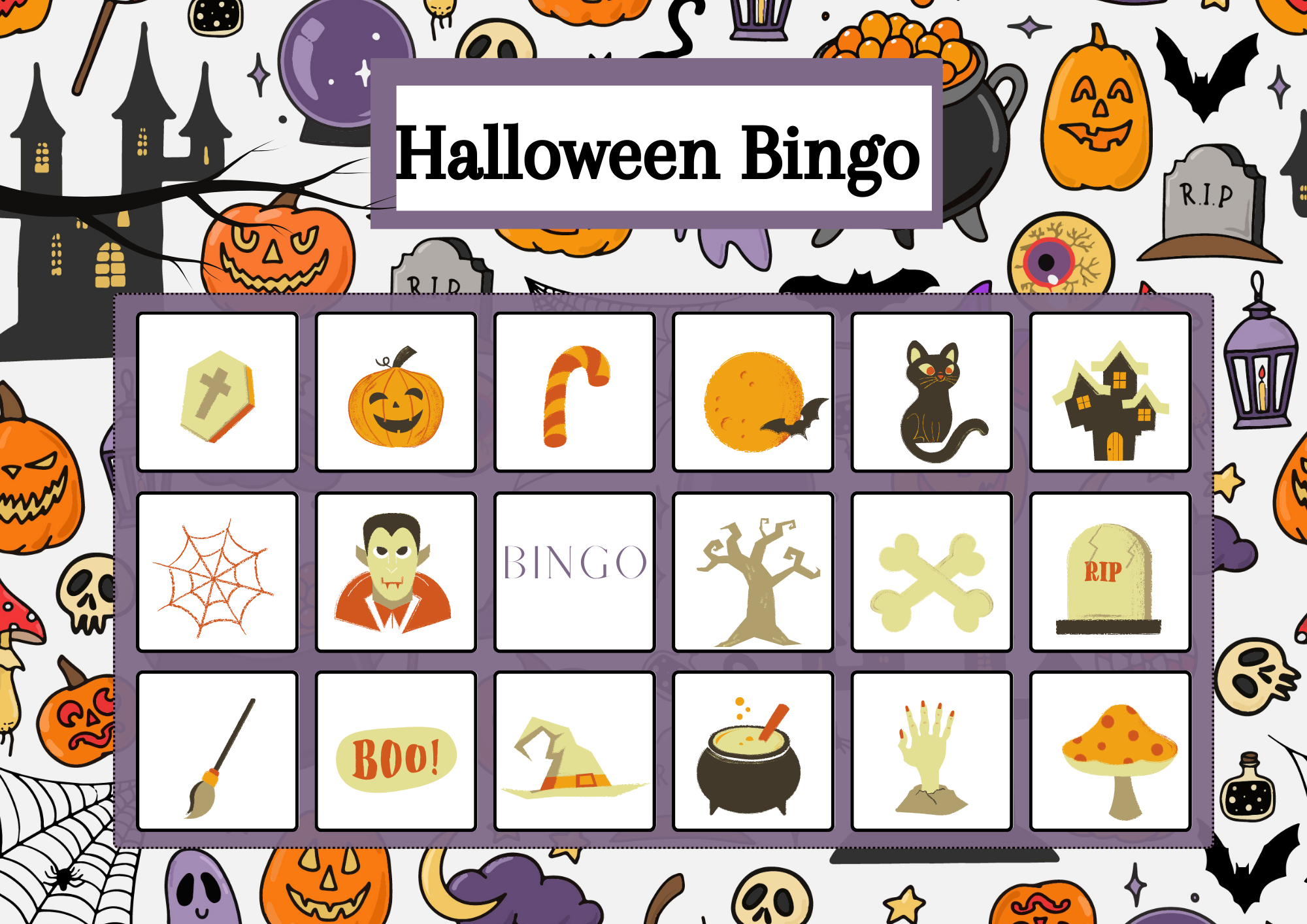 FREE Halloween Bingo Printable Game for Kids — xoxoerinsmith.com