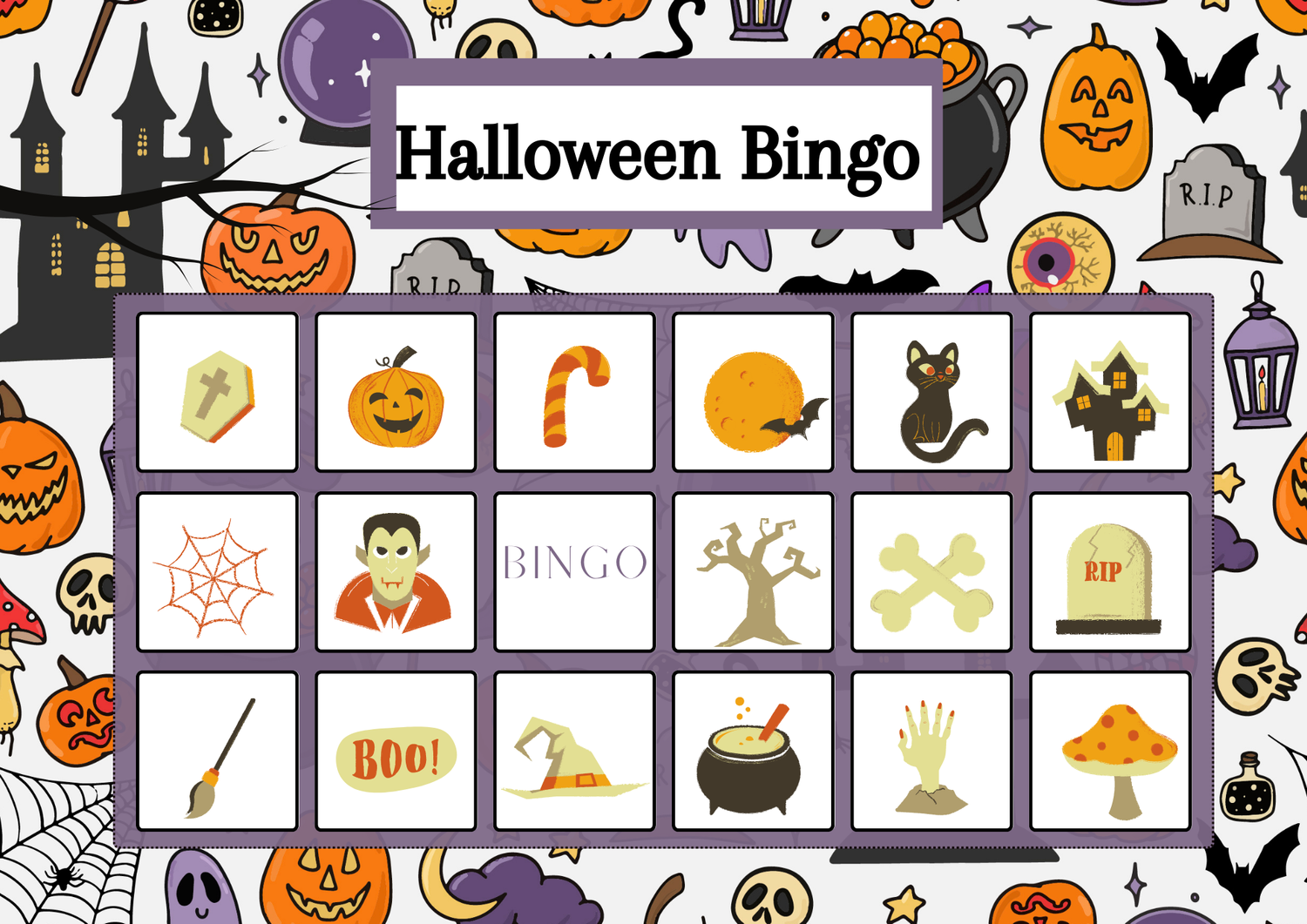 FREE Halloween Bingo Printable Game for Kids — xoxoerinsmith.com