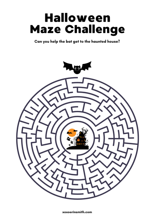 Printable Halloween Maze Printable Worksheets for Kids — xoxoerinsmith.com