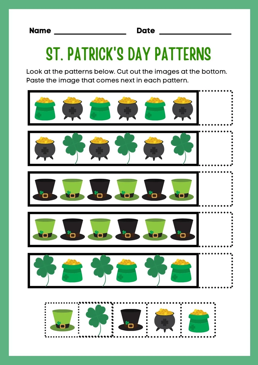 FREE St. Patrick's Day Worksheets for Kindergarten — xoxoerinsmith.com