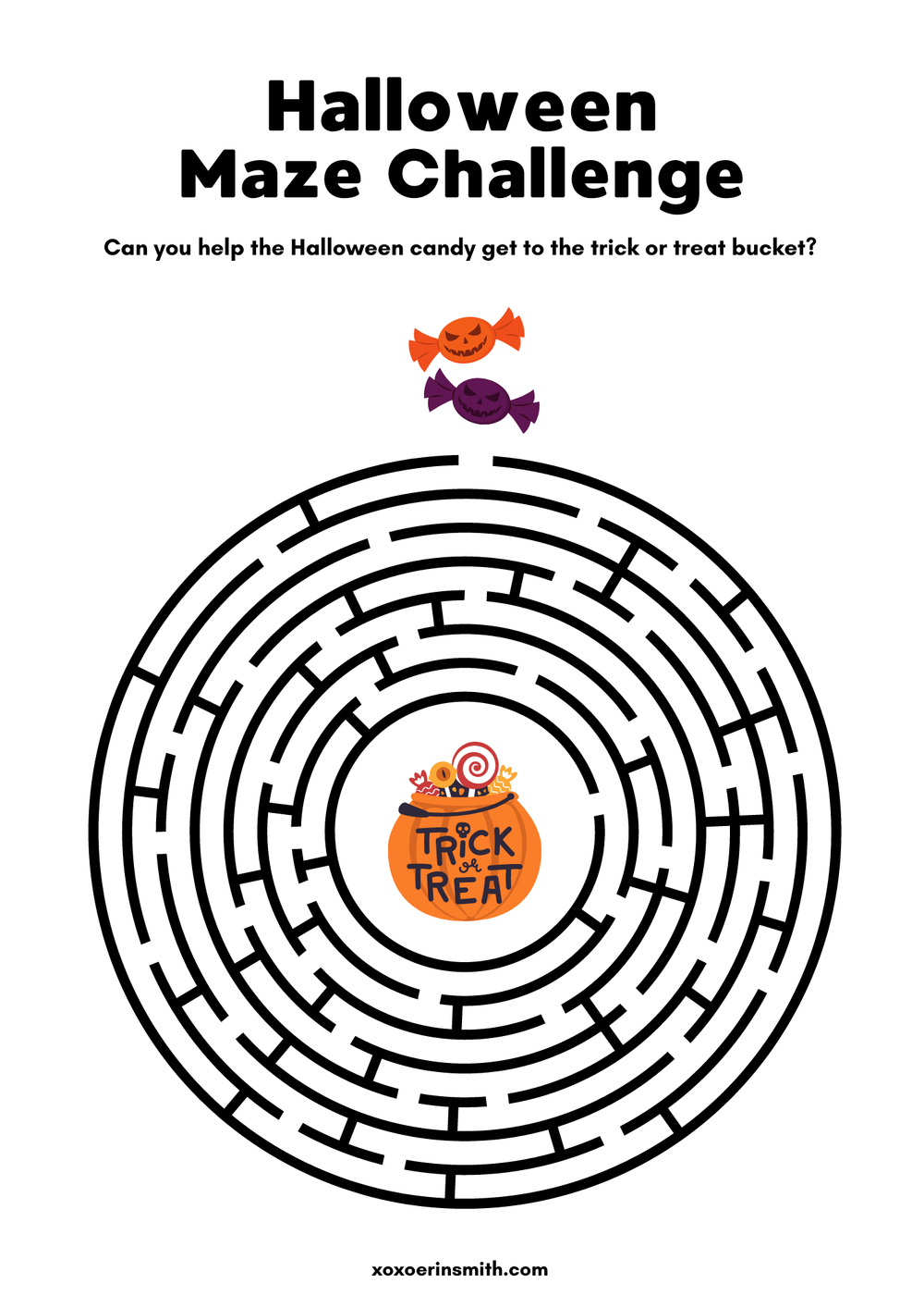 Printable Halloween Maze Printable Worksheets for Kids — xoxoerinsmith.com