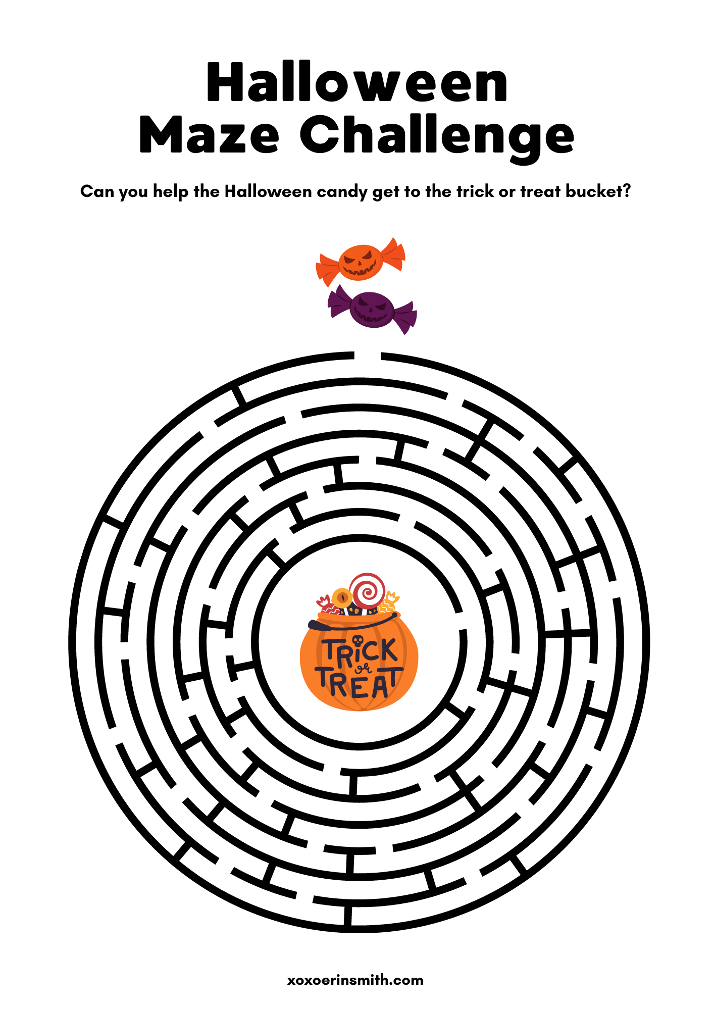 Printable Halloween Maze Printable Worksheets for Kids — xoxoerinsmith.com