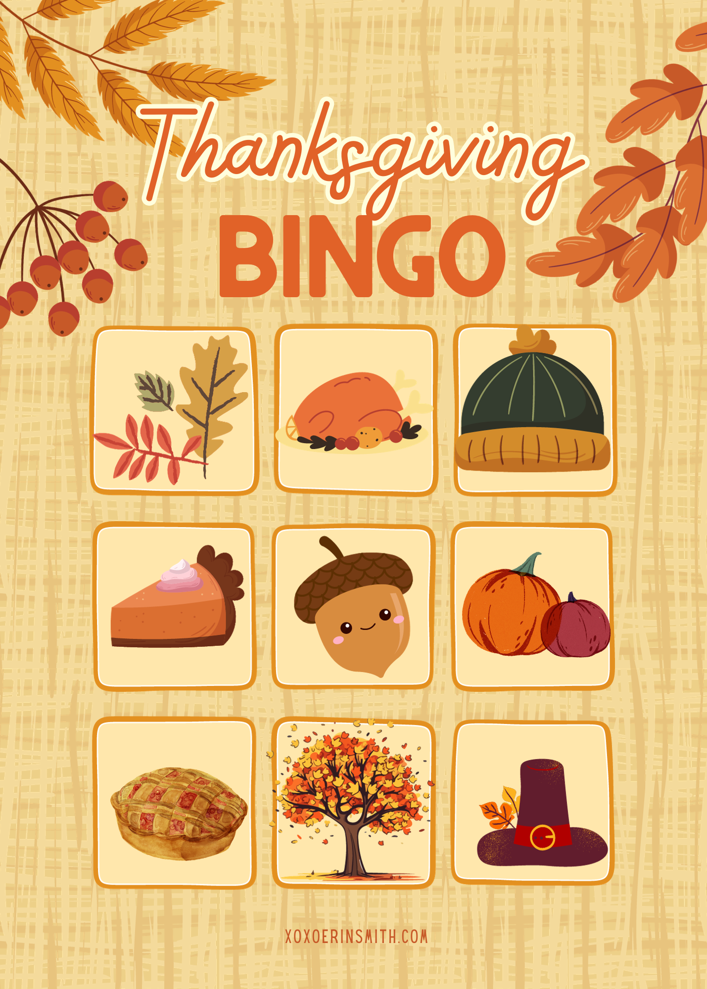 Thanksgiving Bingo Game Free Printable for Kids & Adults ...