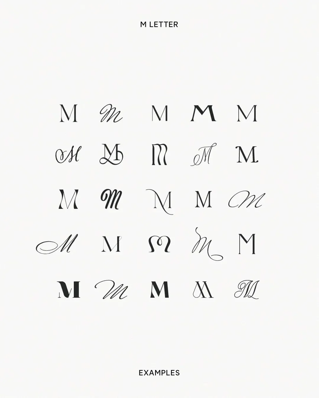 The Letter M In Different Fonts