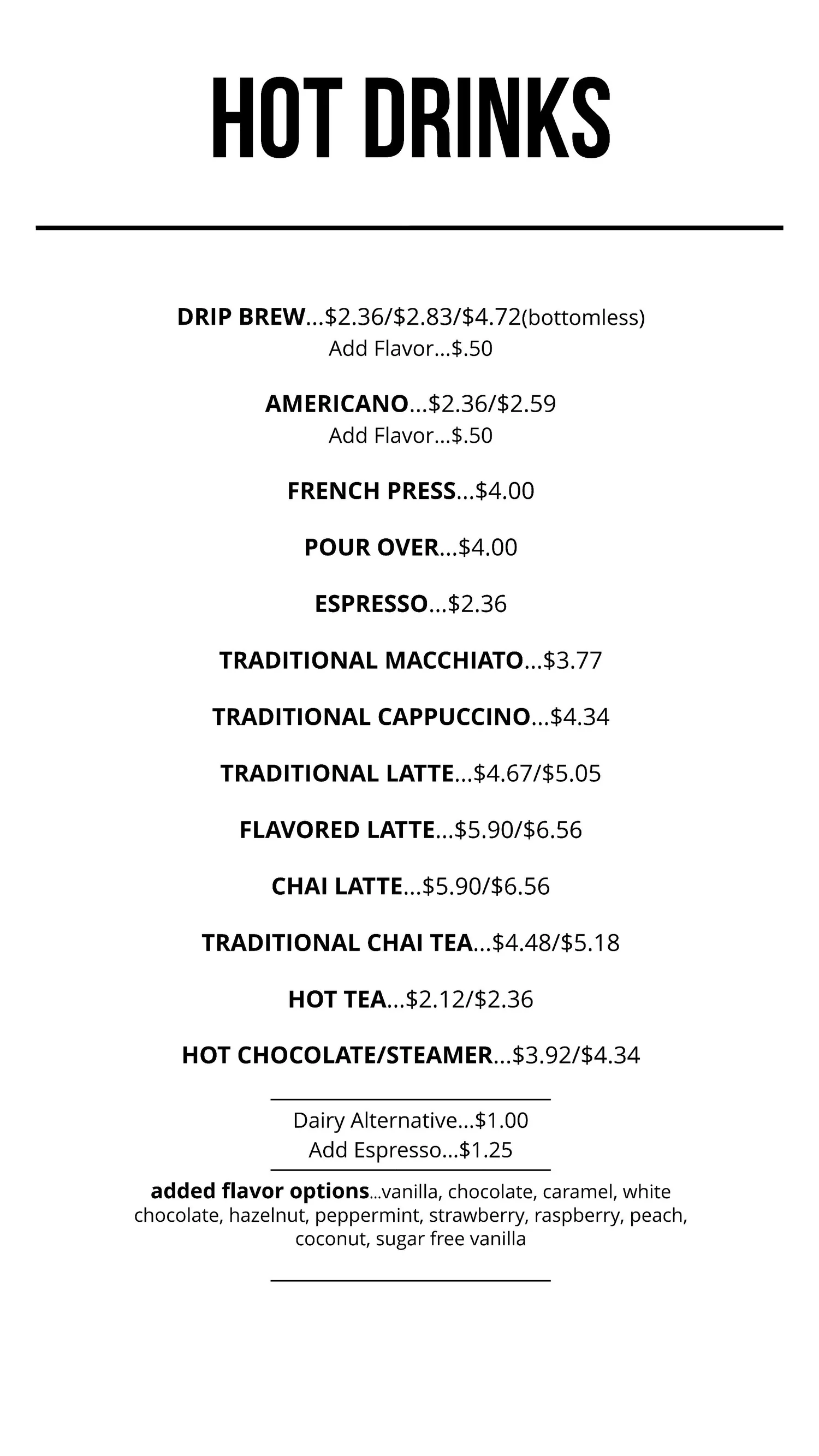 Menu — The Well