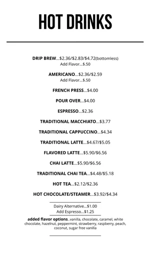 Menu — The Well