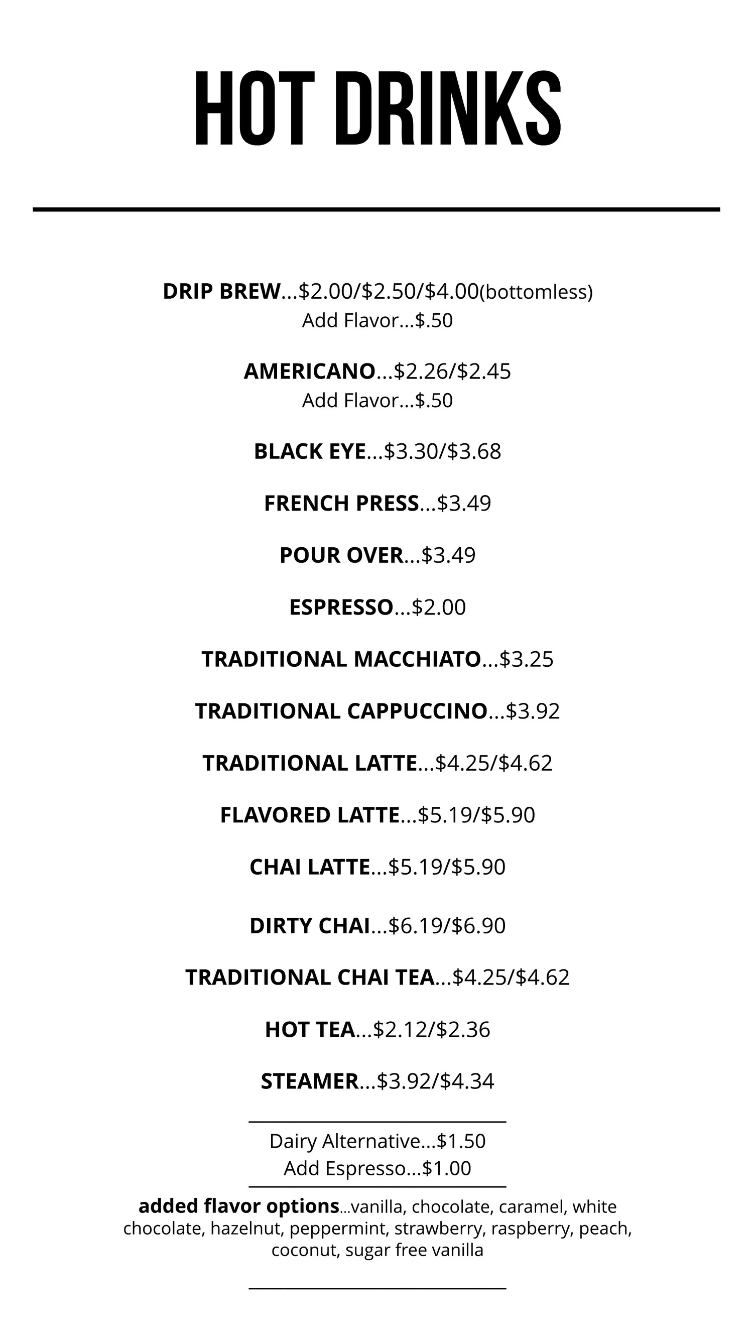 Menu — The Well