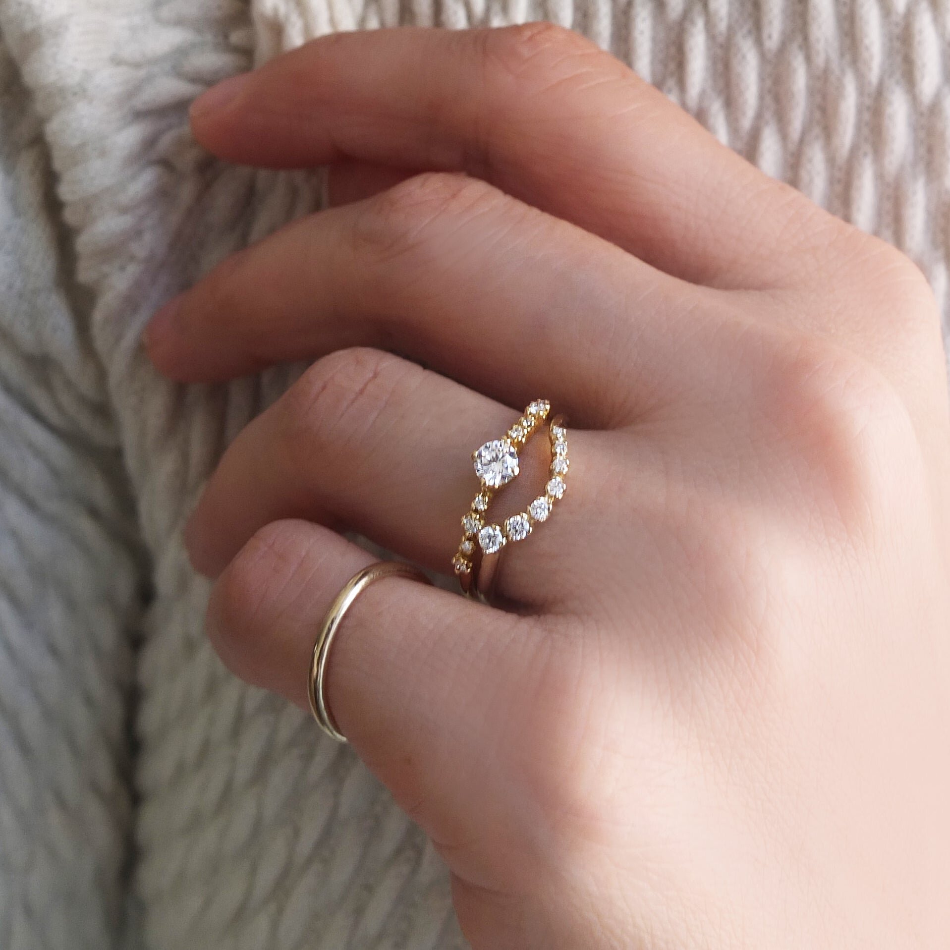 Diamond Cluster Garland Ring - R079 — N+A - Handmade Fine Jewelry in NYC